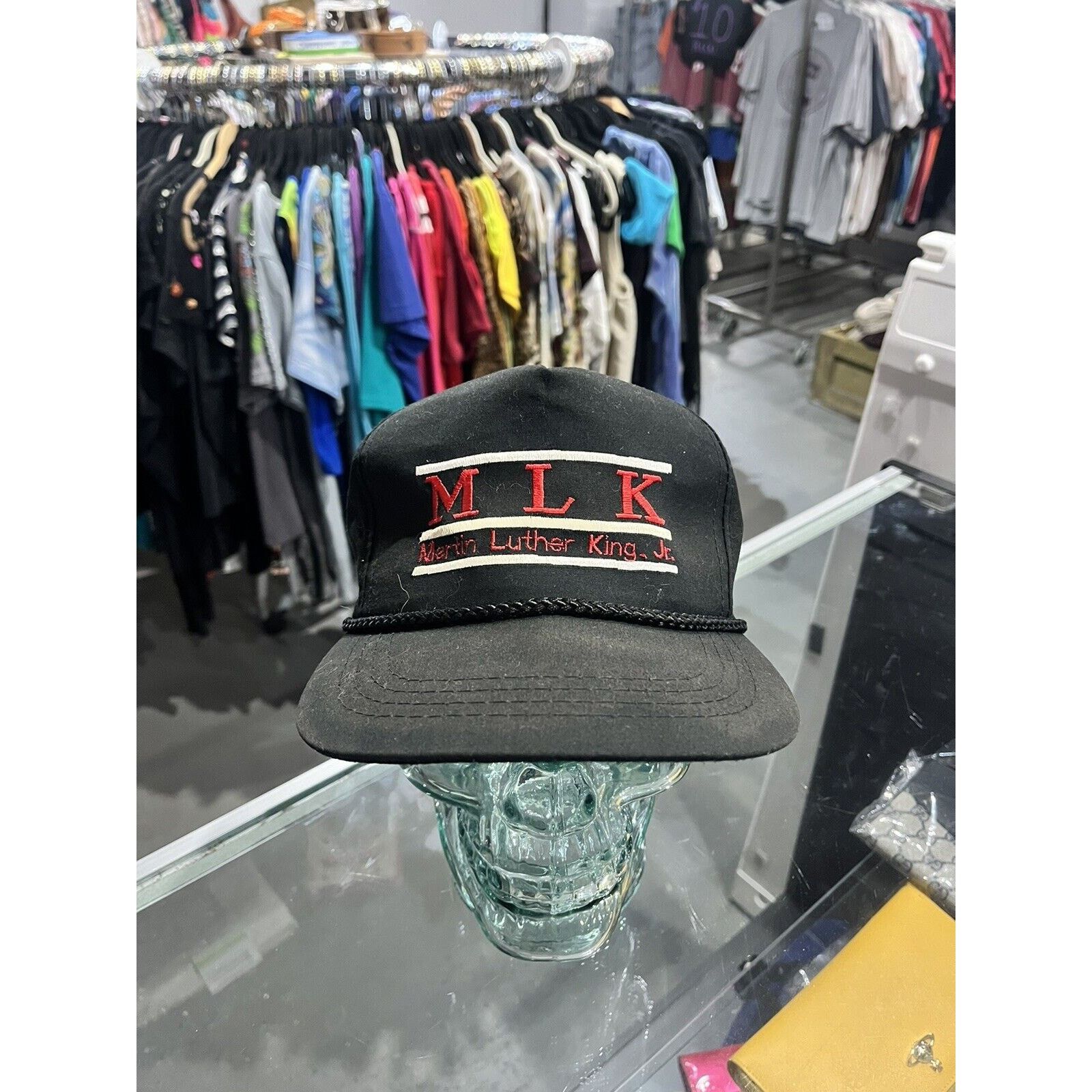 Vintage 80s 90s MLK Martin Luther King Jr. Black Snapback Rope Hat ...