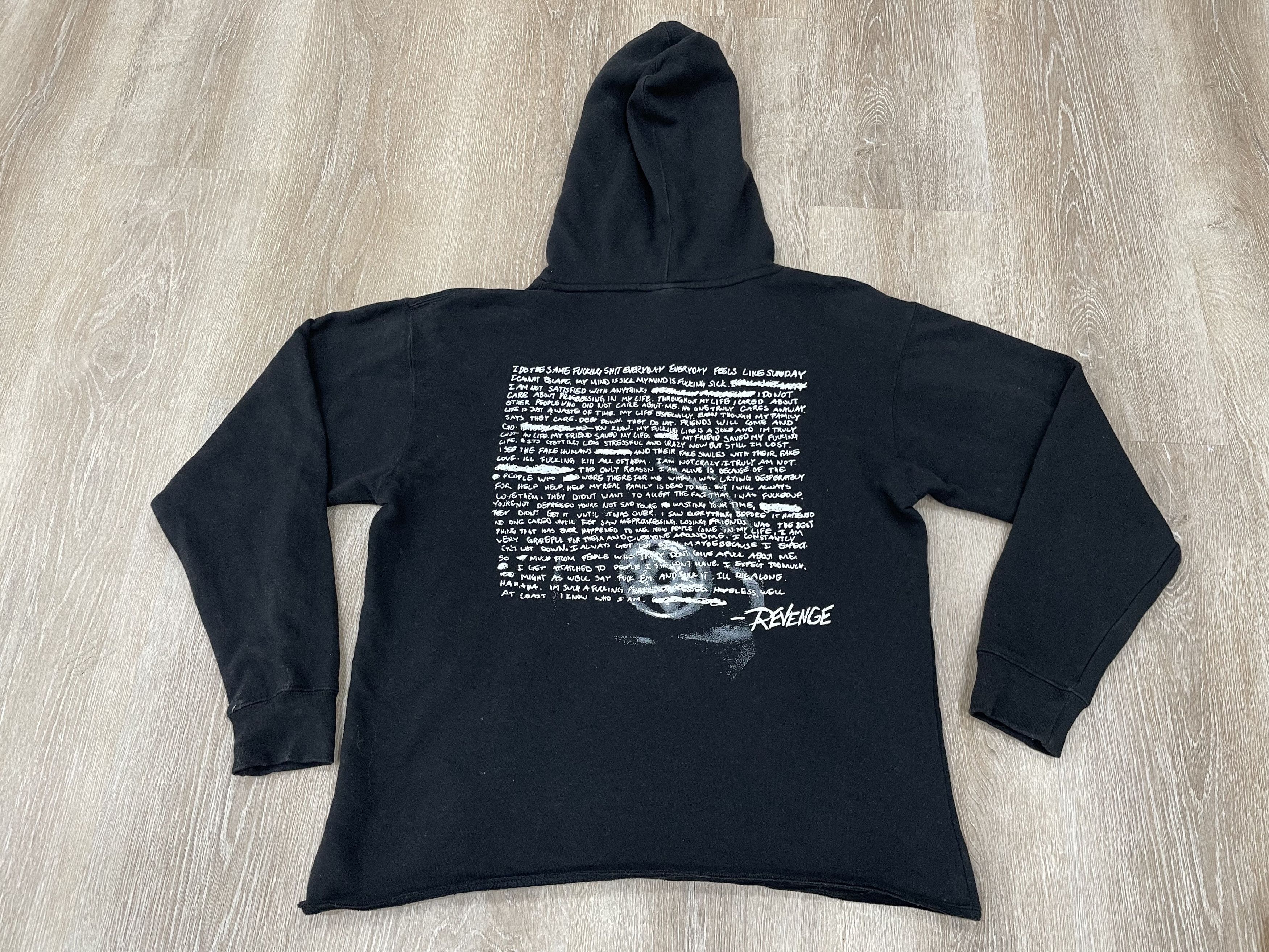 Revenge Revenge Garette Note Hoodie Black Medium Mens XXXtentacion ...