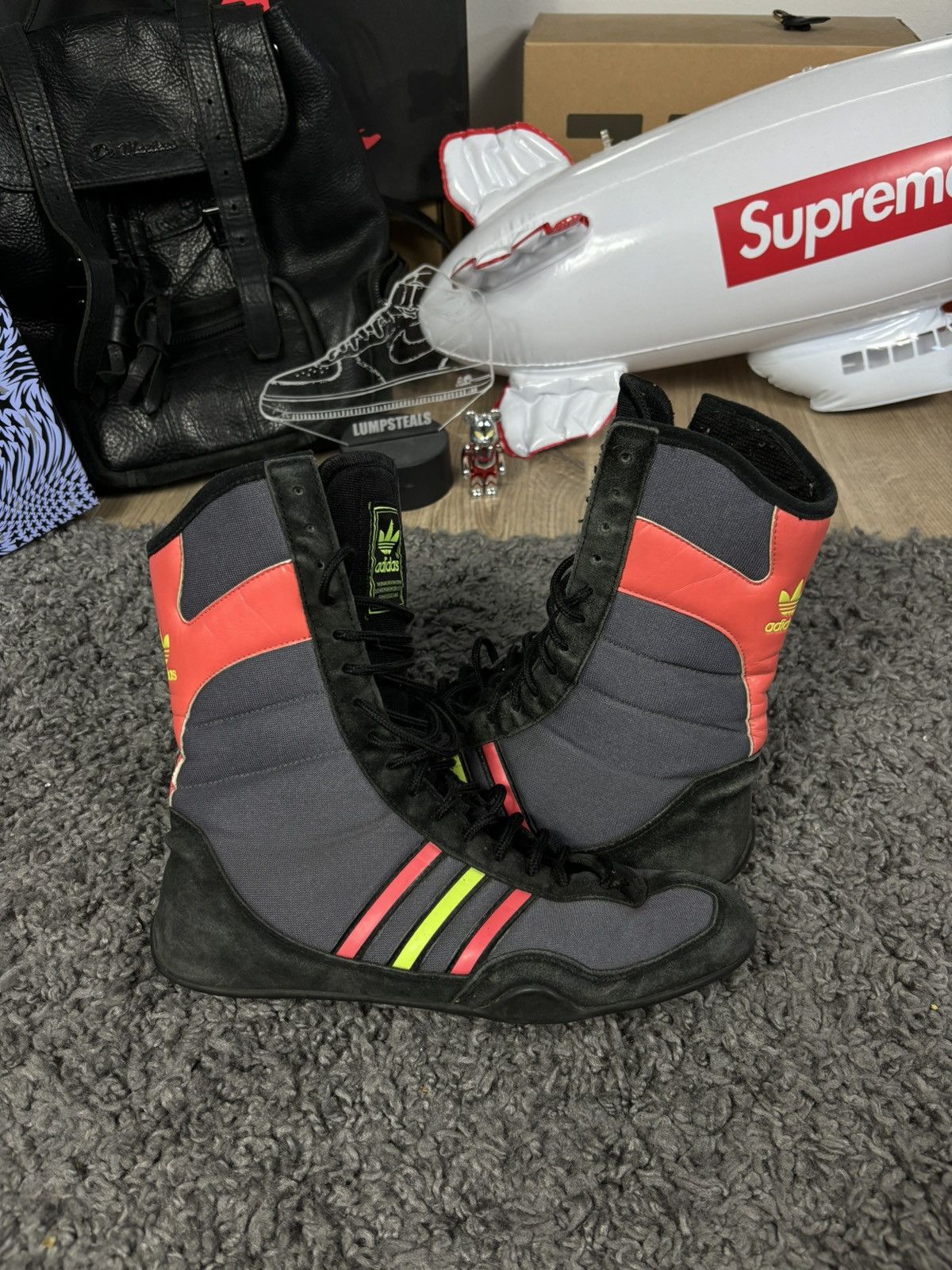 Adidas 00s ARCHIVE ADIDAS Y-3 STYLE LEATHER MOTO BOOTS SNEAKERS | Grailed