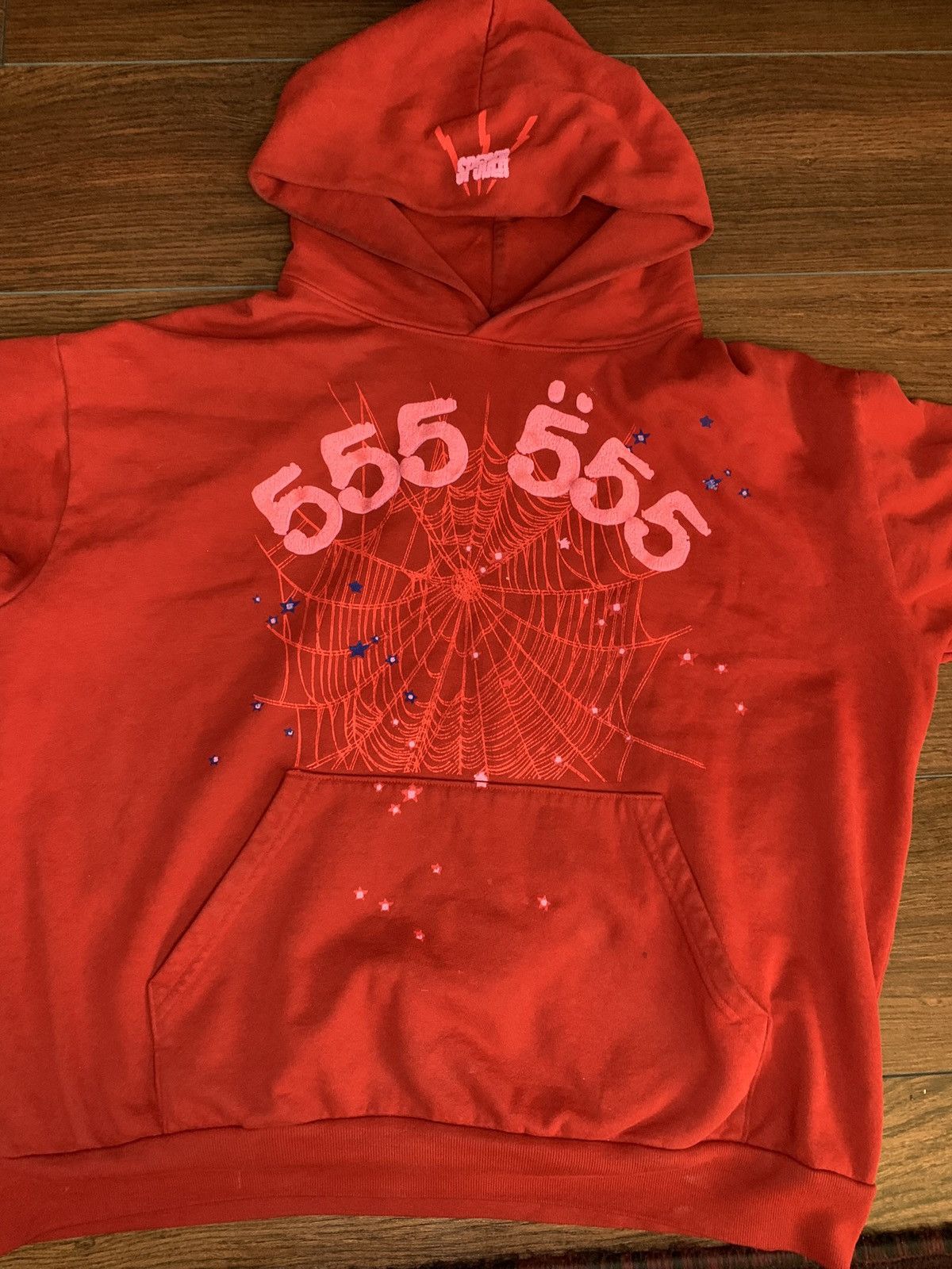 Spider Worldwide Sp5der Red 555 Hoodie | Grailed