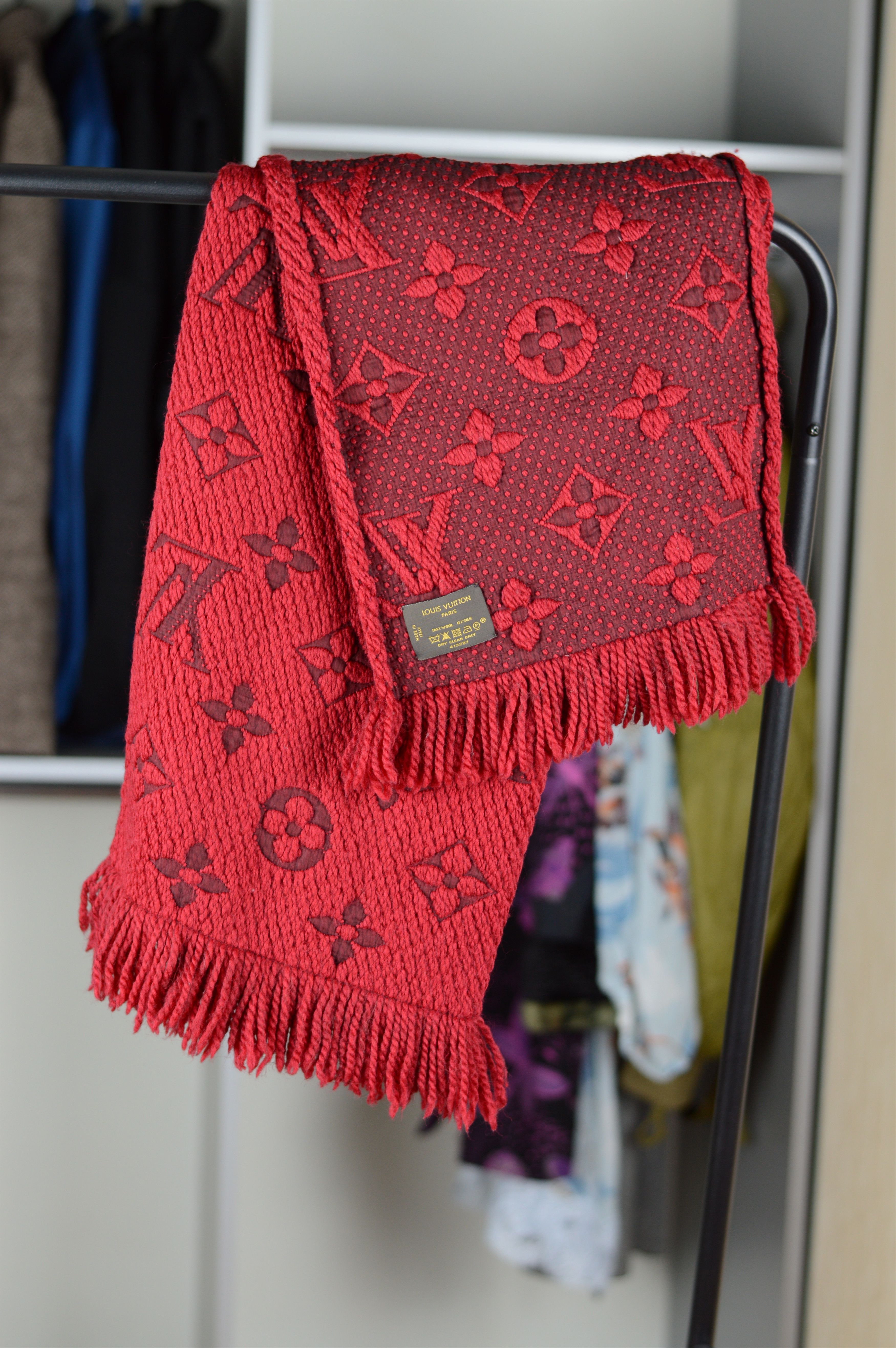 Louis Vuitton Louis Vuitton Logomania Muffler Monogram Wool/Silk Scarf ...