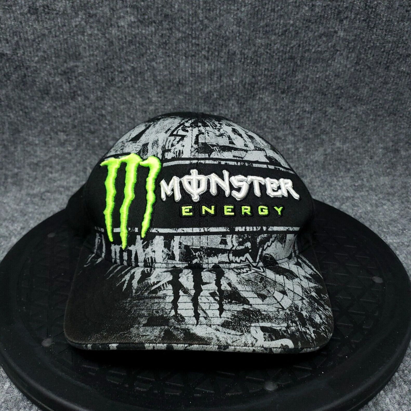 Vintage Fox Racing Monster Energy Hat Mens S/M Black Ricky Carmichael ...