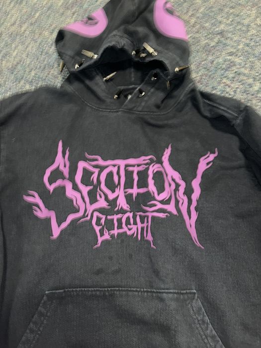 Section 8 Section Eight Spiked Hoodie Black/Purple | Grailed
