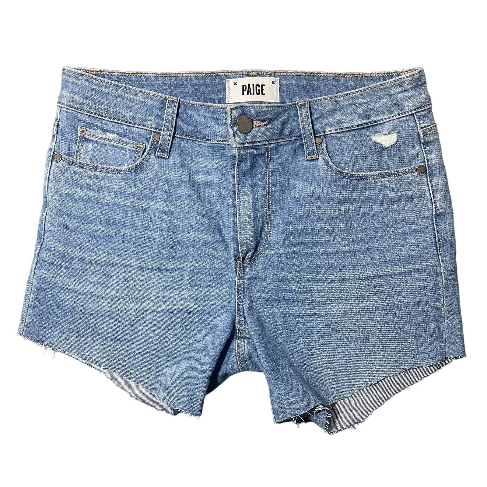 Paige PAIGE Jax Knee Shorts Frayed Distressed Cutoff Style Size 27 ...