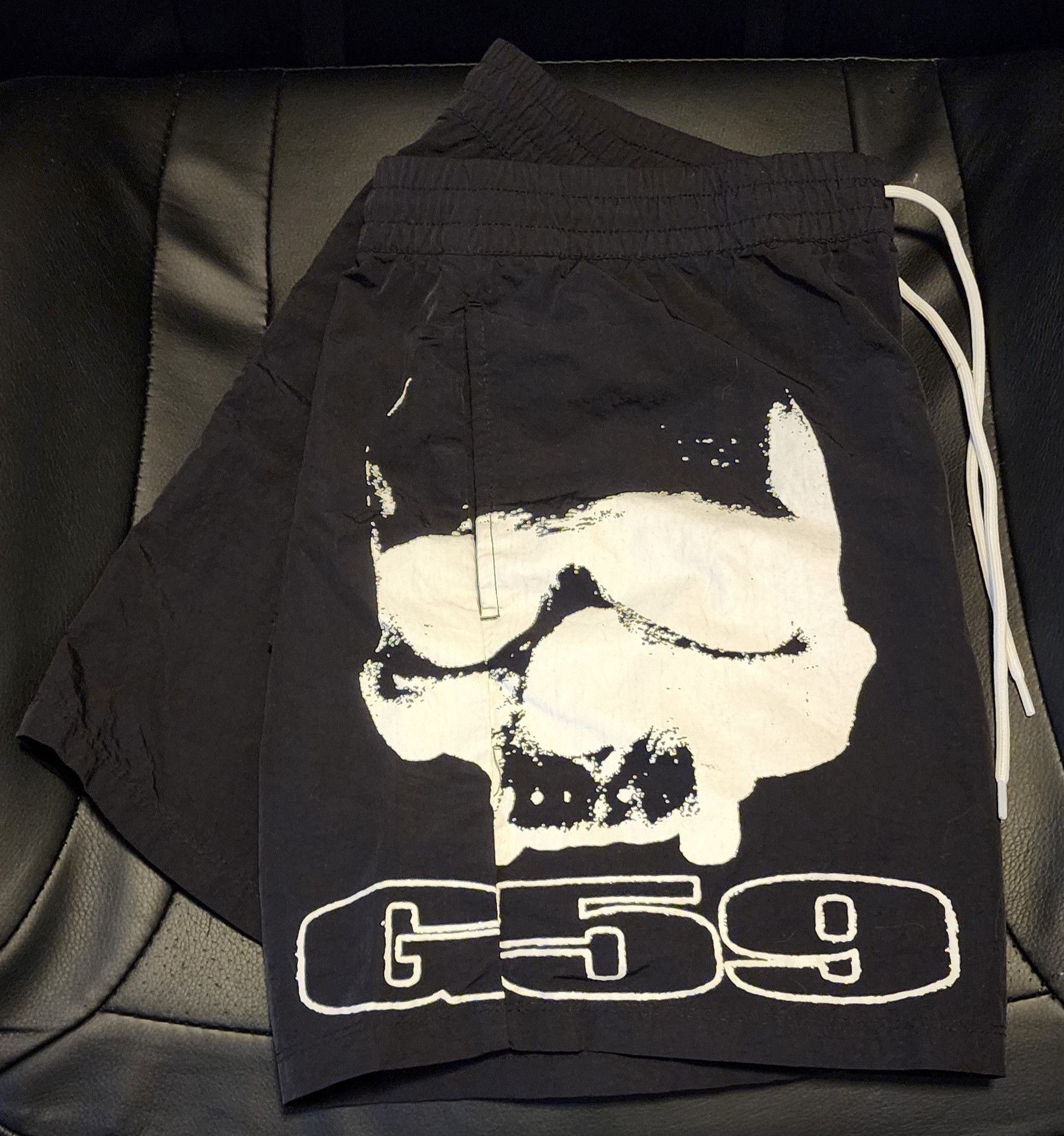 G59 Records × Pouya & $uicideboy$ Merch G59 LOGO NYLON SHORTS x BLACK | Grailed