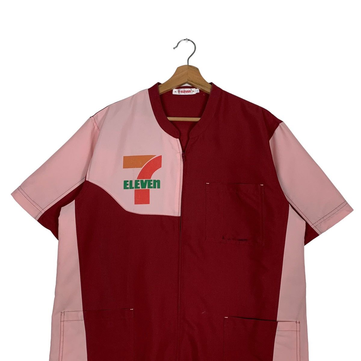 Vintage 7-ELEVEN Maroon Work Uniform Jacket #0608-C28 | Grailed