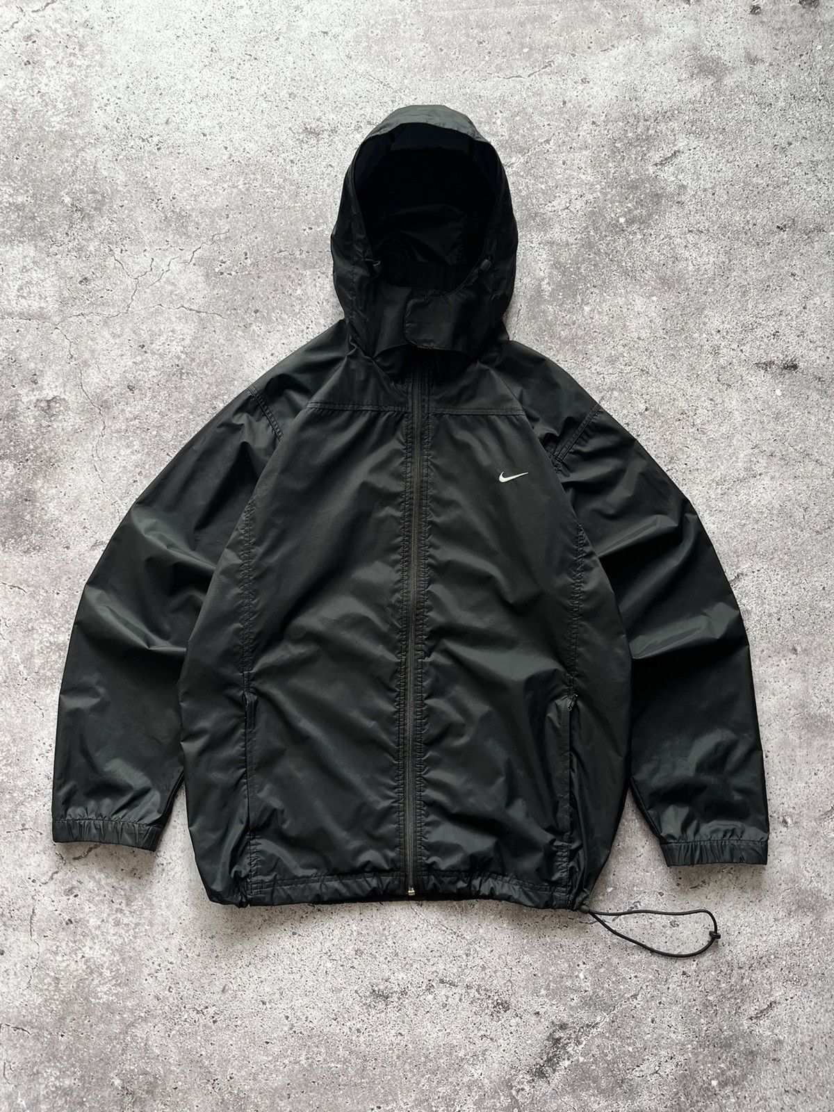 Nike Nike Vintage Black Nylon Jacket Windbreaker Mini Swoosh Logo | Grailed