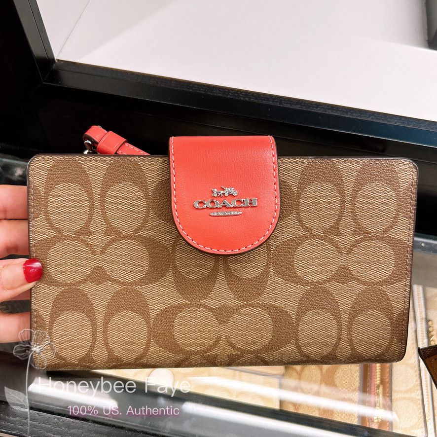 Coach TECH PHONE WALLET IN COLORBLOCK SIGNATURE CANVAS | Grailed