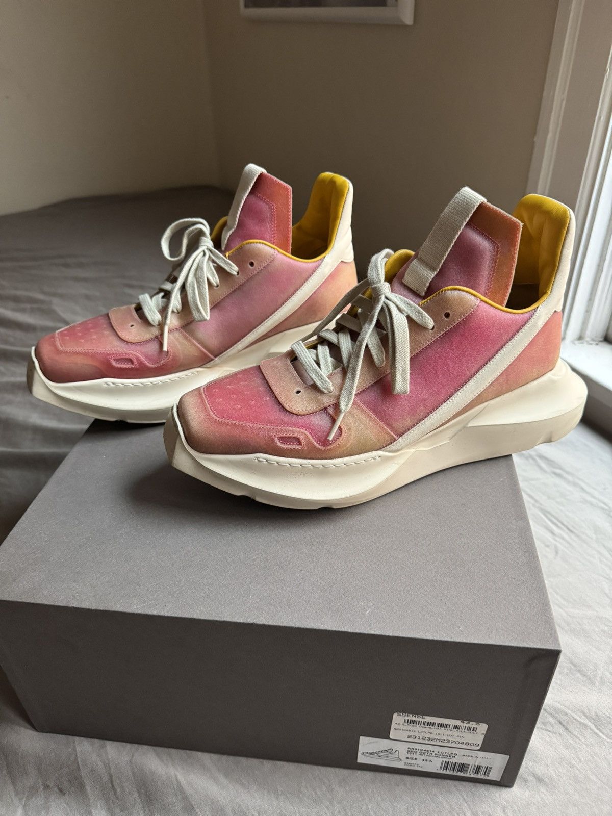 Rick Owens RICK OWENS WASHED PINK GETH SNEAKERS | Grailed