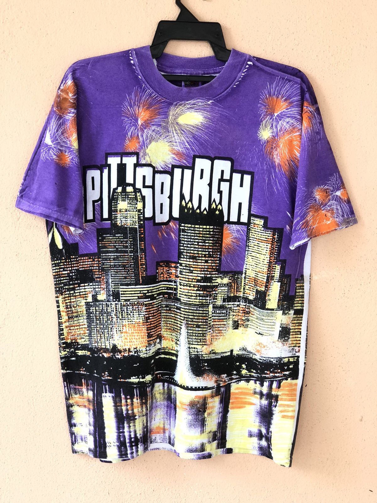 Art × Very Rare × Vintage Vintage 90s PITTSBURGH All Overprint Colour ...