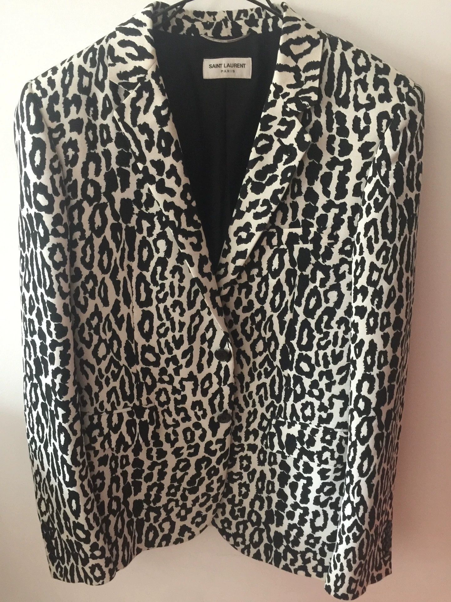 Saint Laurent Paris Saint Laurent Paris Leopard print smoking jacket ...