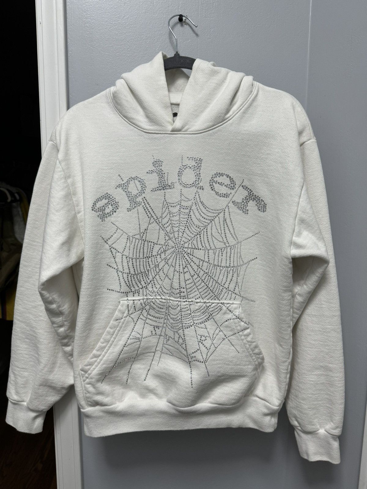 Spider Worldwide Sp5der OG Rhinestone Hoodie ‘White’ | Grailed