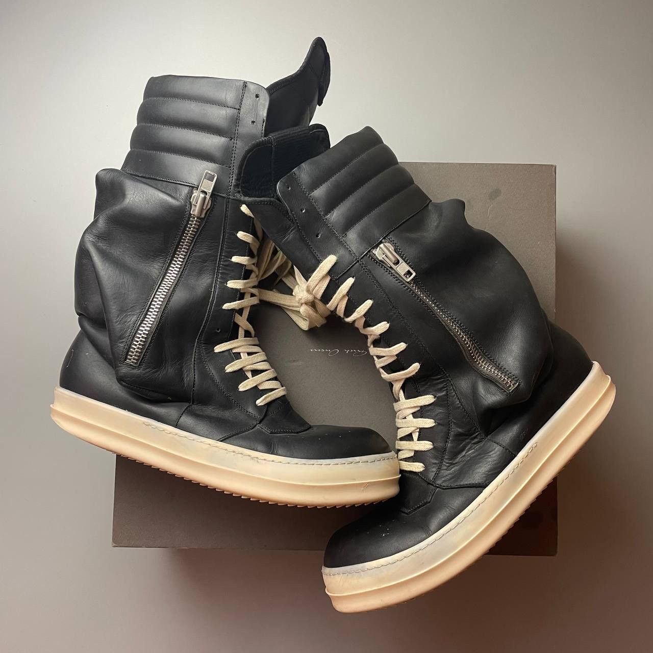 Rick Owens Rick owens Cargo basket high-top sneakers | Grailed
