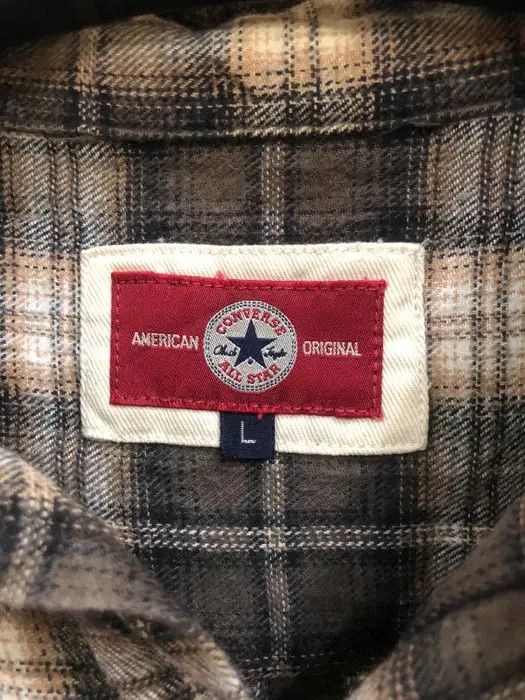 Converse × Flannel × Streetwear Vintage Converse Plaid Tartan Flannel ...