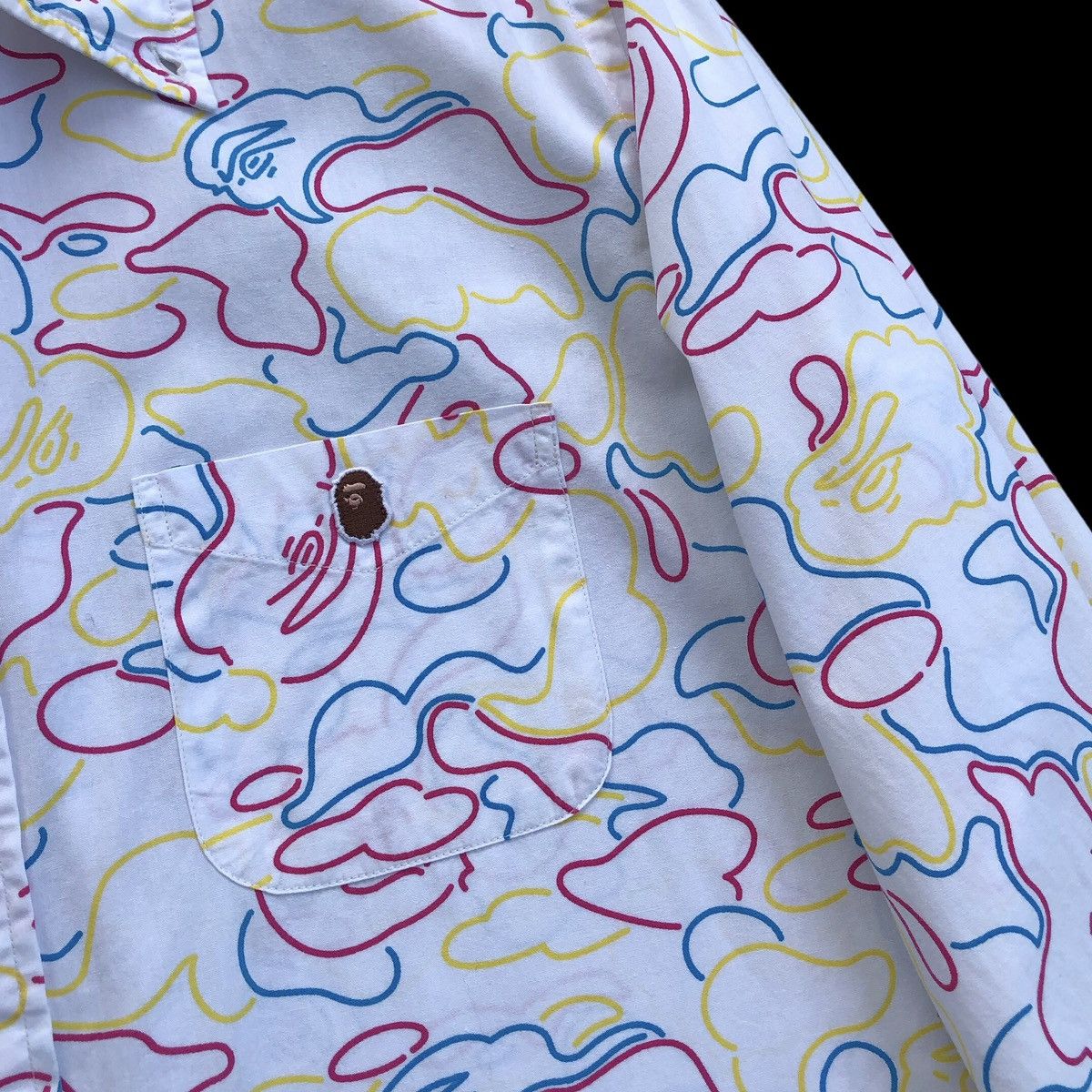 Bape Neon Camo Button Up Shirt | Grailed