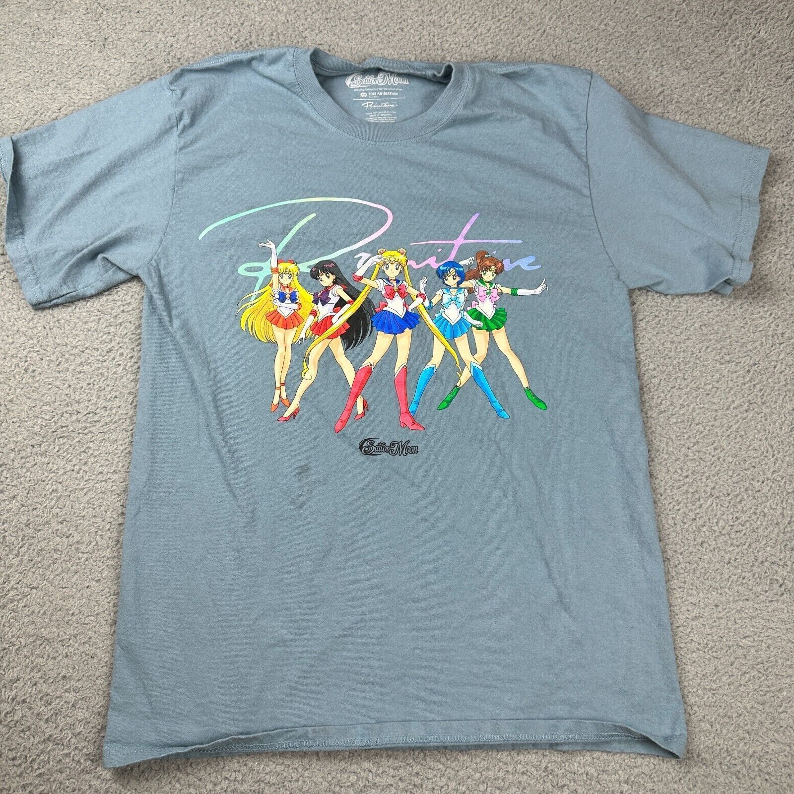 Primitive Skateboarding Sailor Moon Shirt Blue Medium Anime Funimation ...
