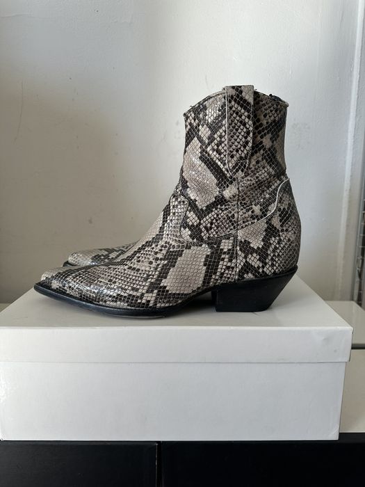 Story Et Fall Luxxe MX White Python Embossed Western Boots | Grailed