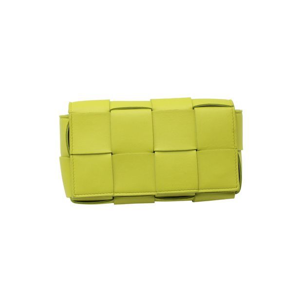 Bottega Veneta BOTTEGA VENETA Lime Green Mini Intreccio Cassette Belt ...