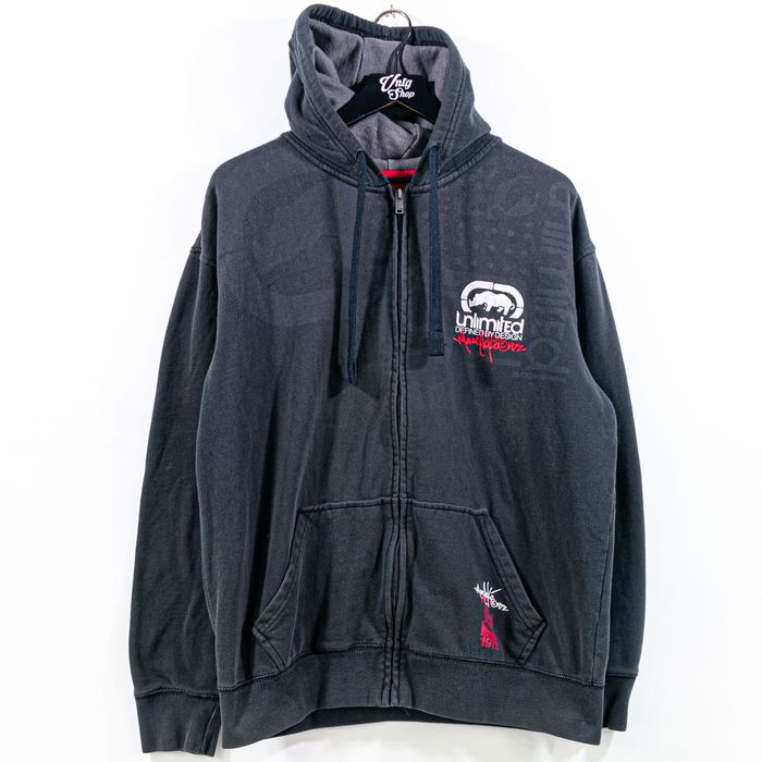 Vintage Ecko Unlimited Hoodie Sweatshirt Y2K Hip Hop Rhino Zip Up | Grailed