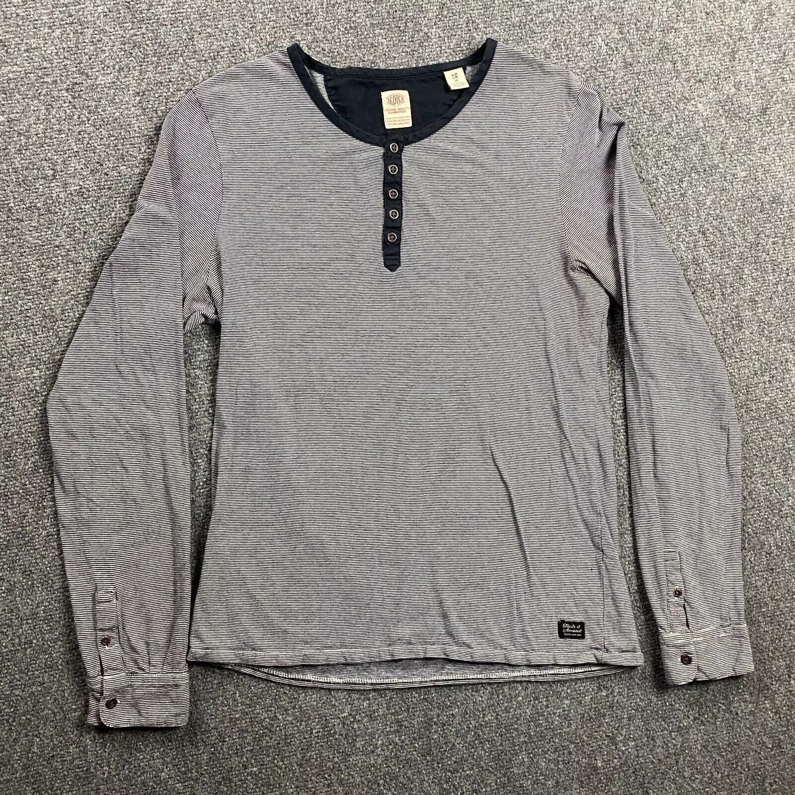 Scotch & Soda Scotch & Soda Shirt Adults Medium Striped Henley Long ...