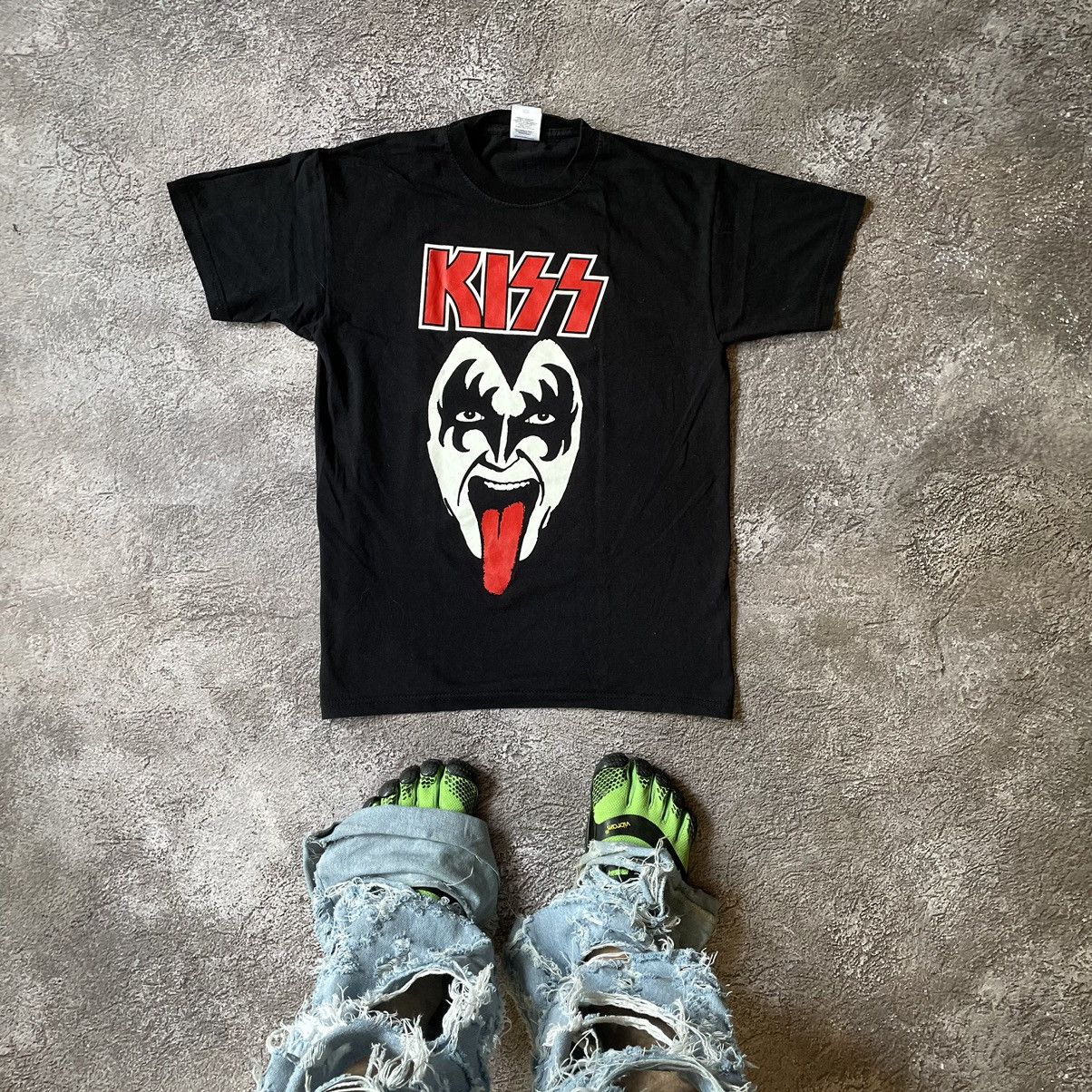 Band Tees × Streetwear × Vintage Vintage Y2K KISS ABSTRACT CREEPY FACE ANGRY HORROR SKELETON ...