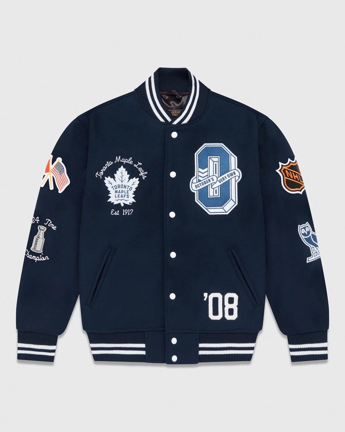 Drake × Octobers Very Own OVO X NHL - TORONTO MAPLE LEAFS VARSITY ...