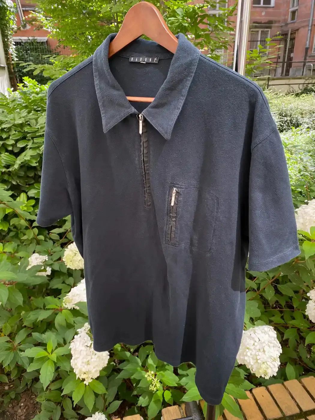 Italian Designers BARONI Luxury Polo Shirt size L | riri zip | made in ...
