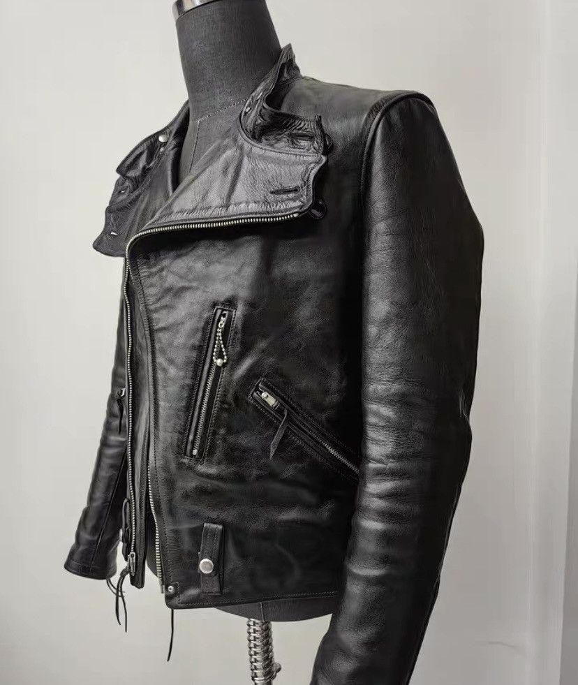 Freewheelers classic horseskin cable-stayed motorcycle leather jacket ...