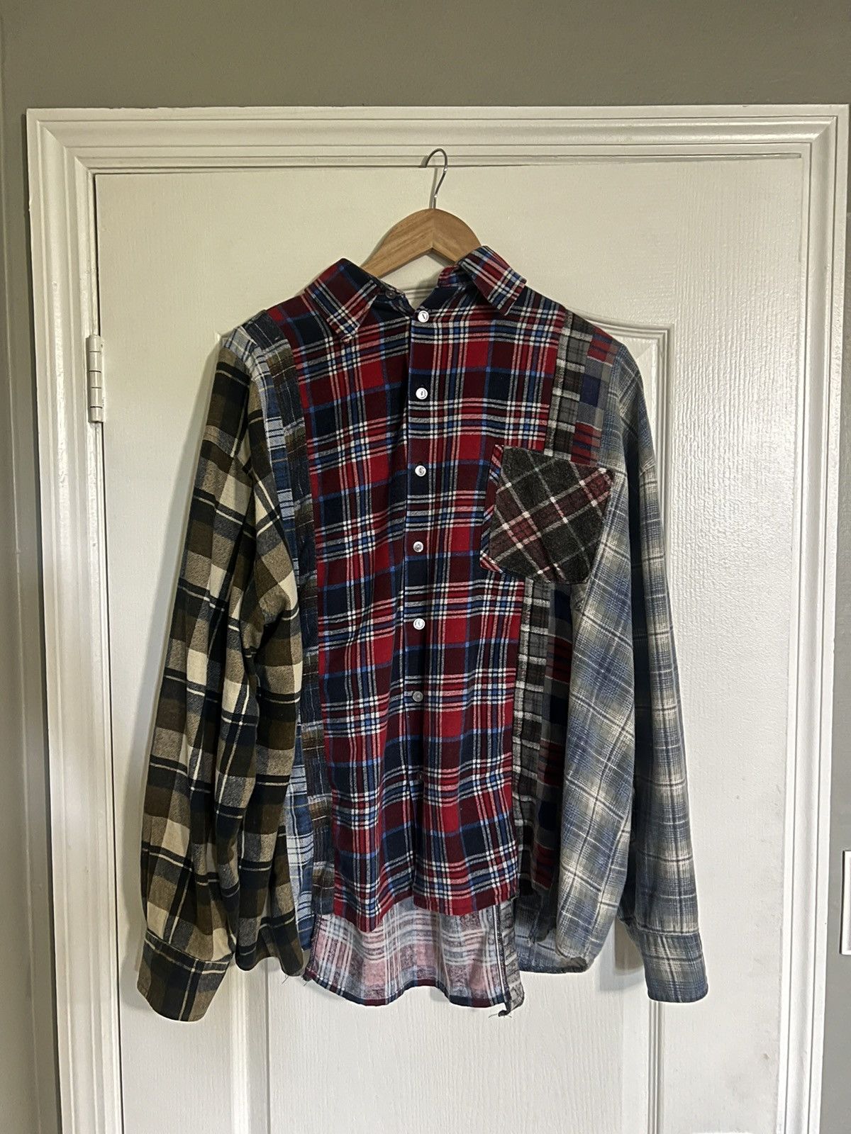 Needles Needles Patchwork button Up | Grailed