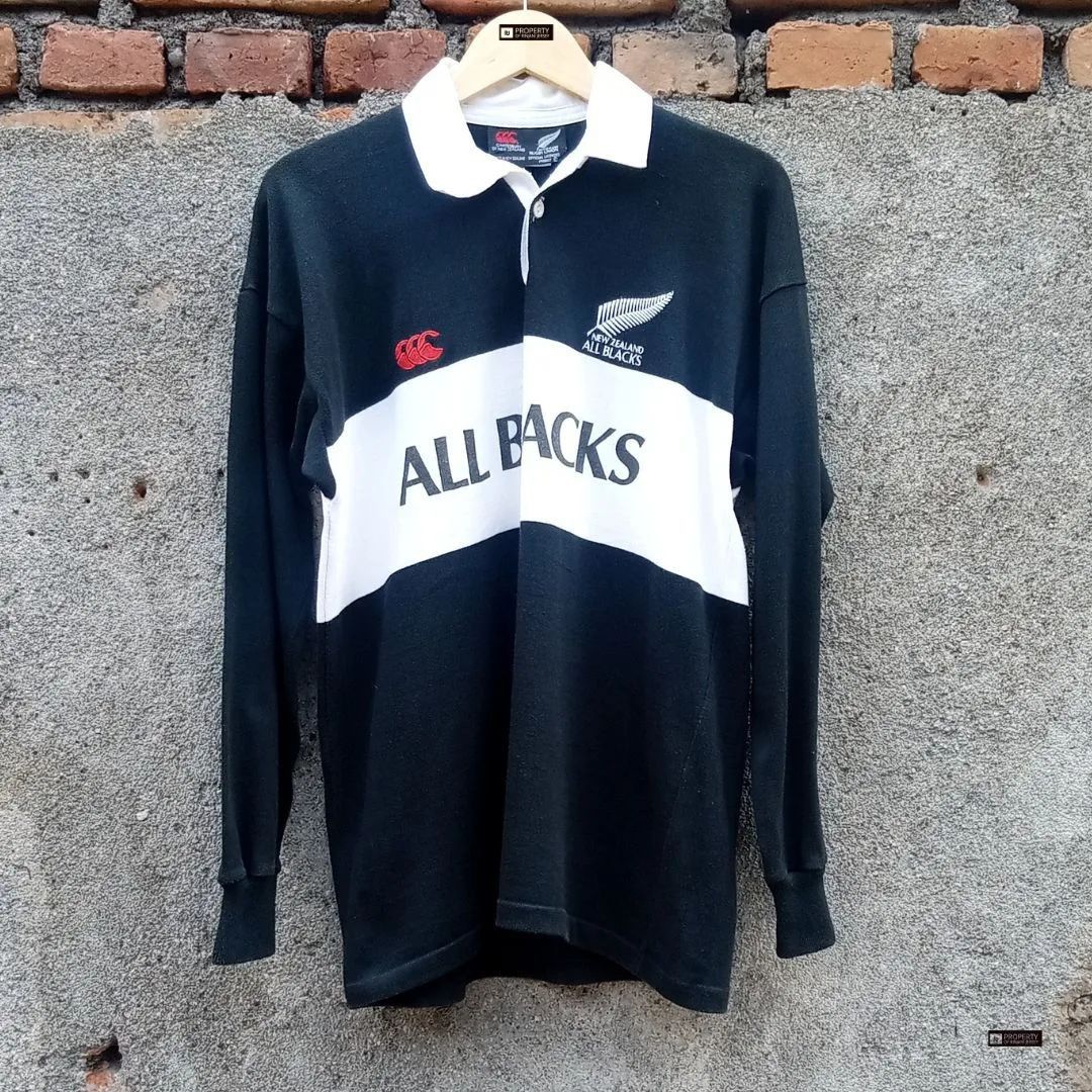 Canterbury Of New Zealand × Vintage 90' Vintage All Blacks Rugby Jersey ...