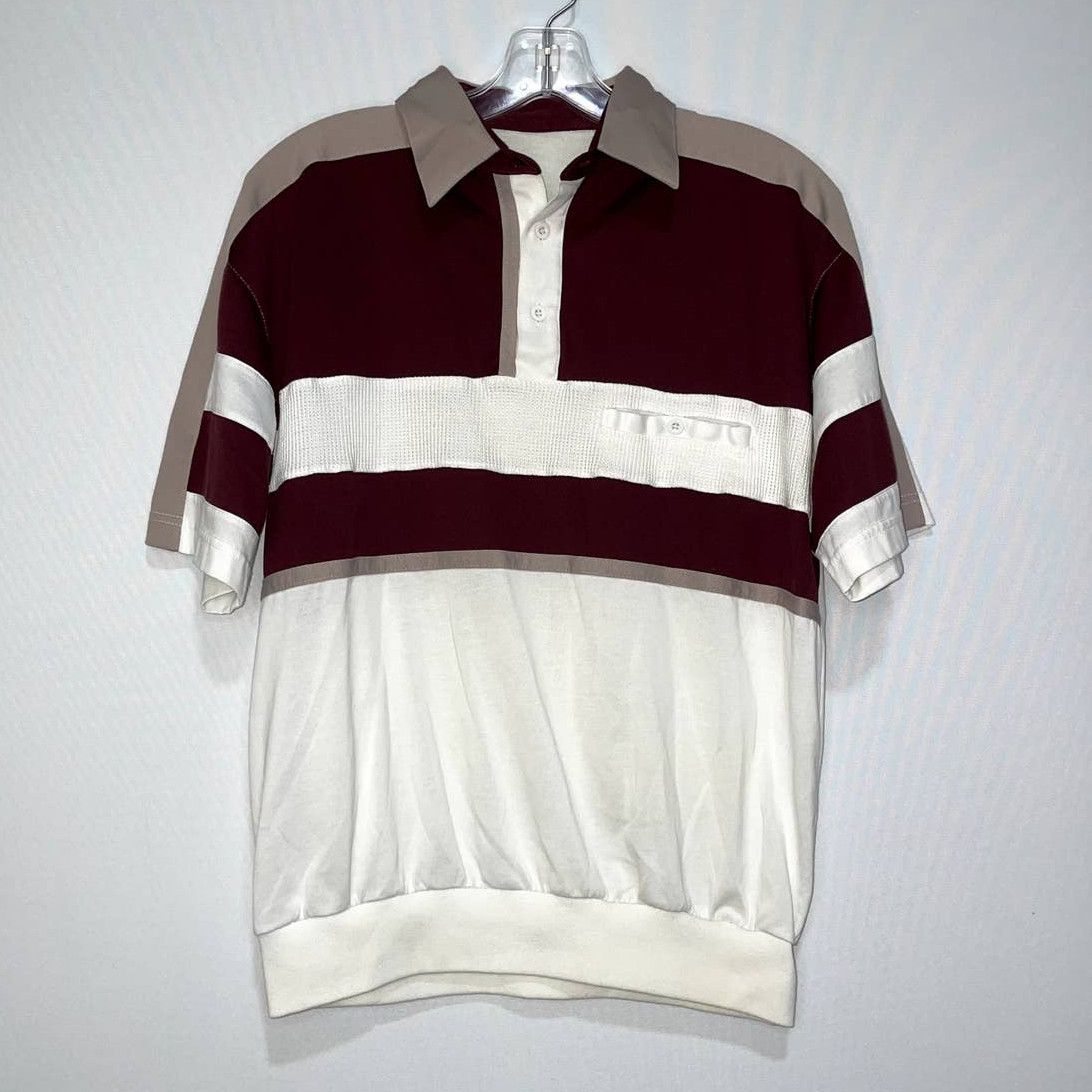 Other Vintage 80's Maroon Colorblock Short Sleeve Polo Rugby Shirt ...