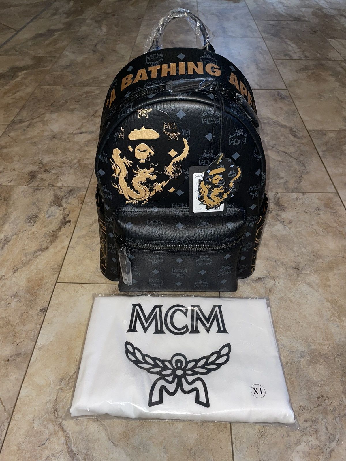 Bape × MCM Bape x MCM Stark Backpack (2024) | Grailed