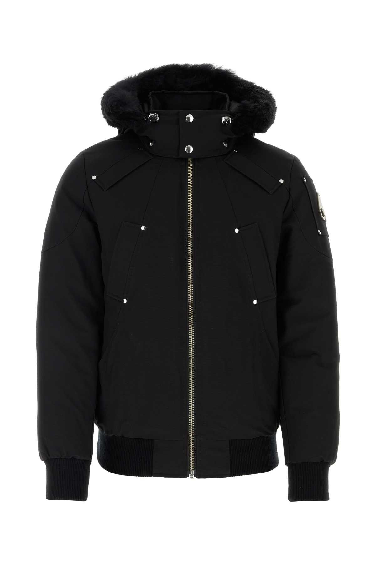 Moose Knuckles Black Cotton Blend Down Jacket | Grailed