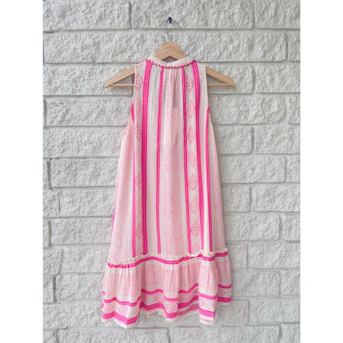 Veronica Beard Weylen Dress In Fuchsia/off White | Grailed