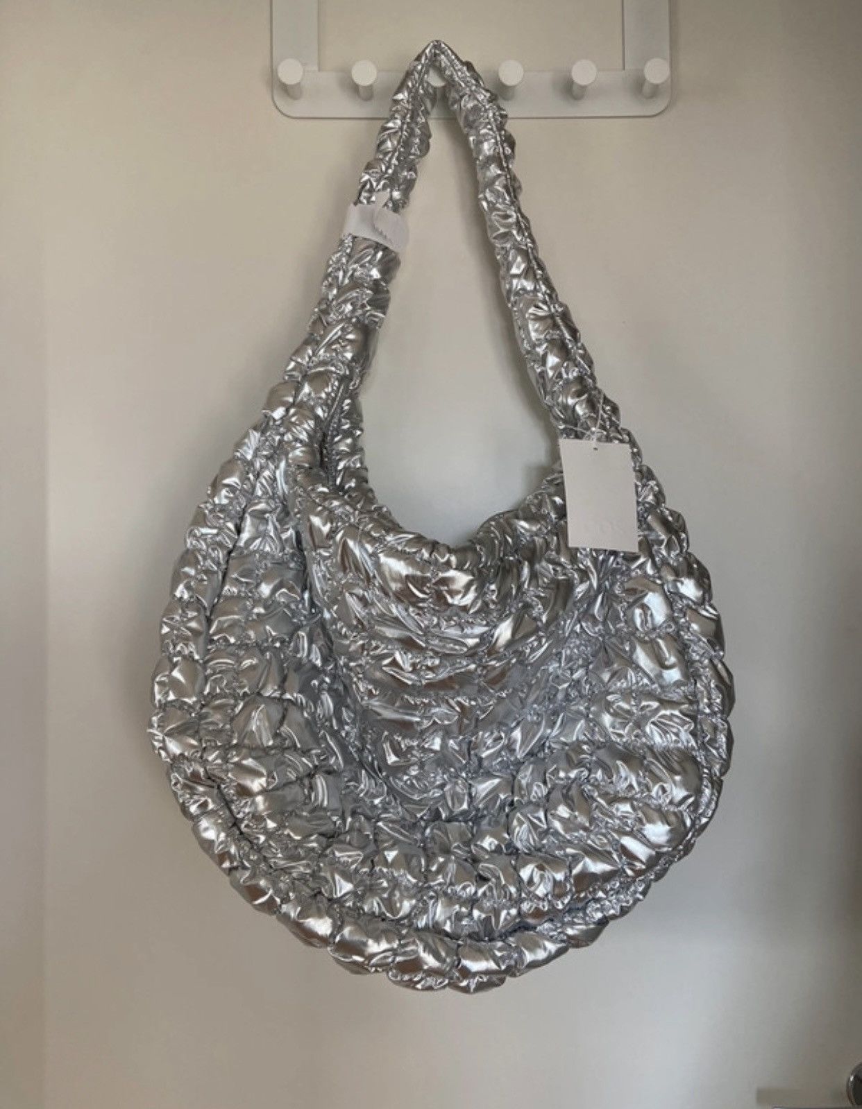 Cos Cos oversized quilted cloud metal metallic silver | Grailed