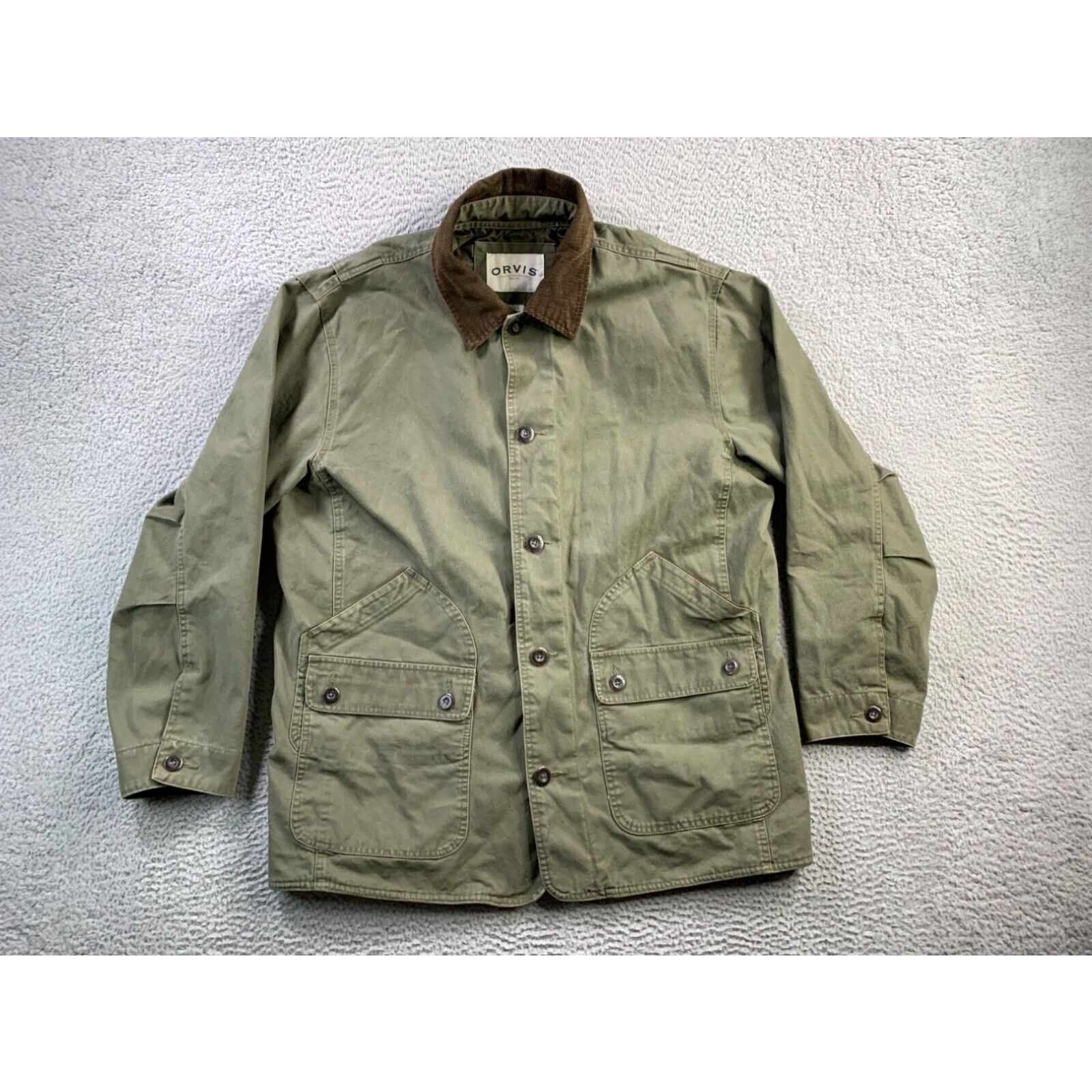 Orvis Orvis Jacket Mens XL Green Canvas Barn Chore Coat Outdoor Field ...