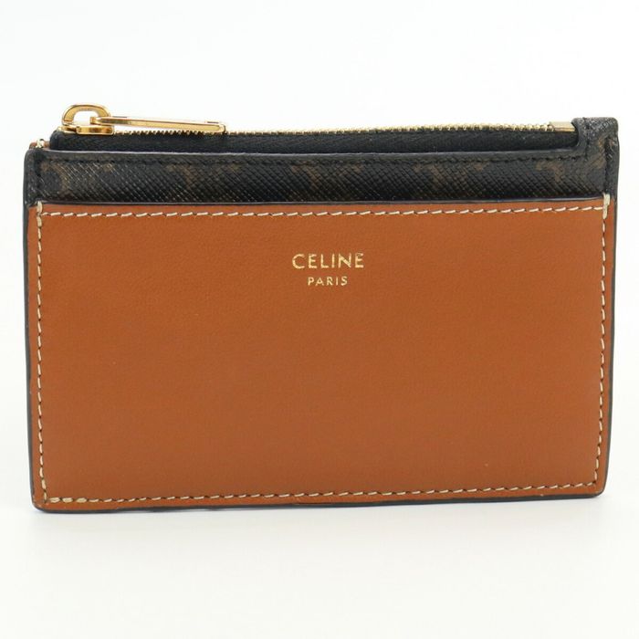 Celine Celine Zipped Card Holder 10F992BZ9.04LU Coin Purse Triomphe ...