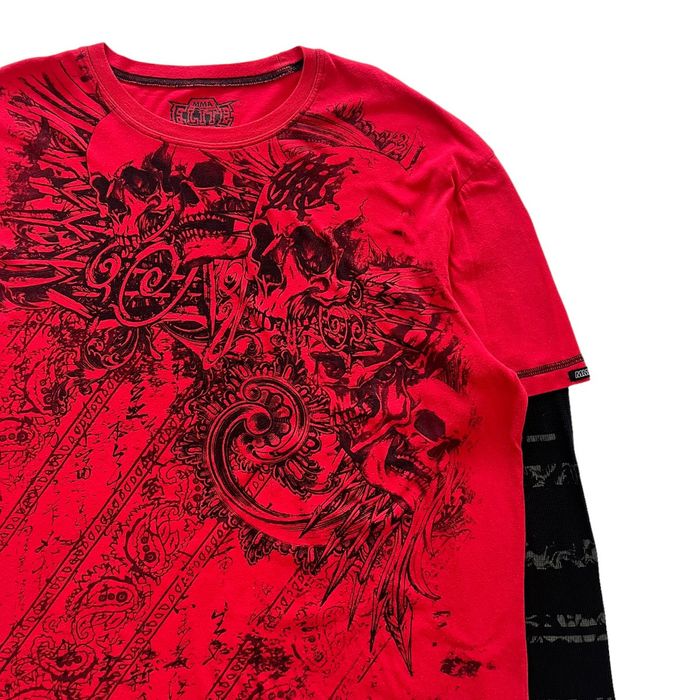 Ed Hardy MMA Elite Double Layer Cyber Y2K Style Long Sleeve | Grailed