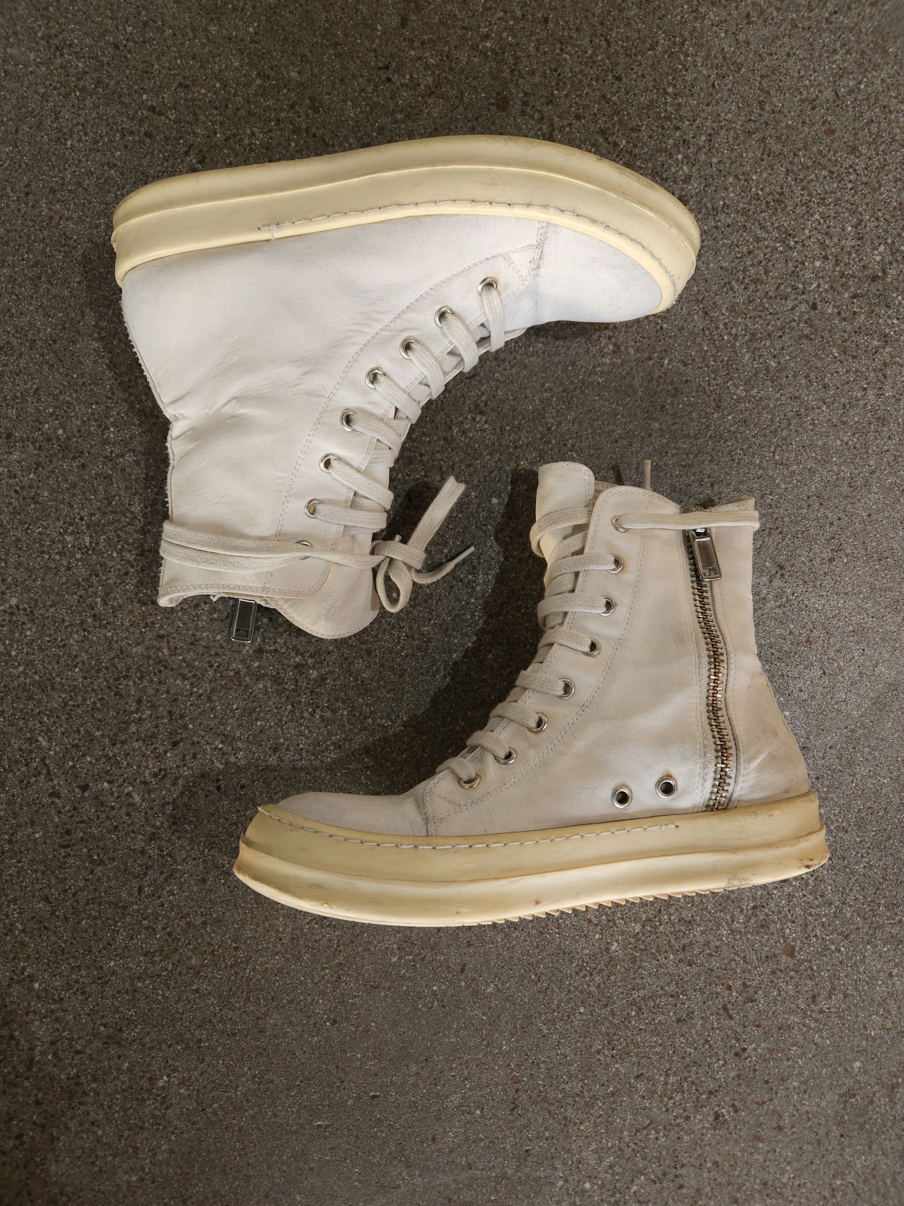 Rick Owens × Rick Owens Drkshdw Canvas Milk Ramones | Grailed
