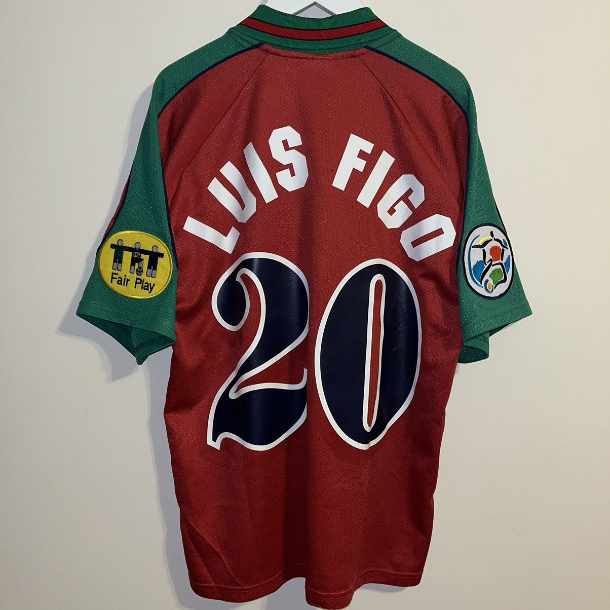 UEFA × Vintage MINT 1996 Portugal Home #20 LUIS FIGO UEFA Euro Olympic ...