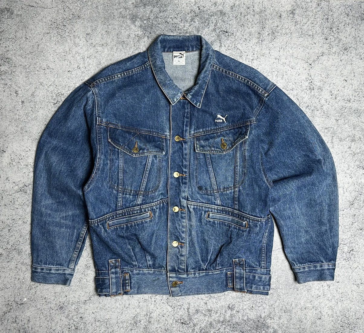 Puma × Vintage Vintage Puma Baggy Denim Jacket | Grailed