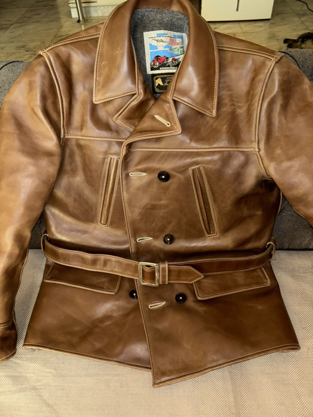 Aero Leathers Rare Aero Barnstormer! Natural Horsehide Chromexcel. Size 38 | Grailed