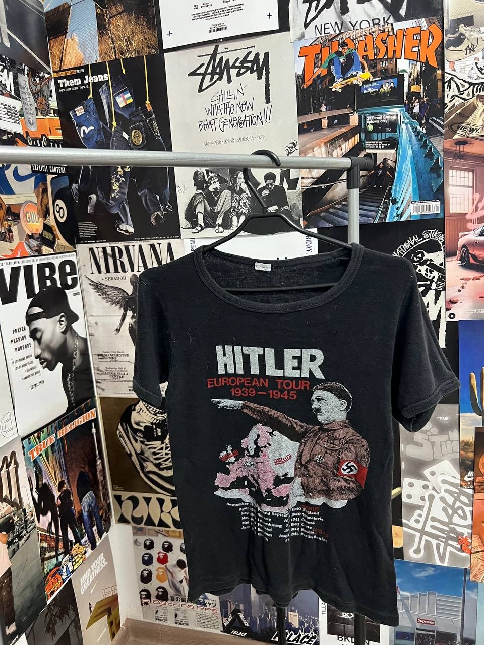 Band Tees × Tour Tee × Vintage VINTAGE Hitler European Tour Band Tees × Tour Tee × Vintage VINTAGE Hitler European Tour