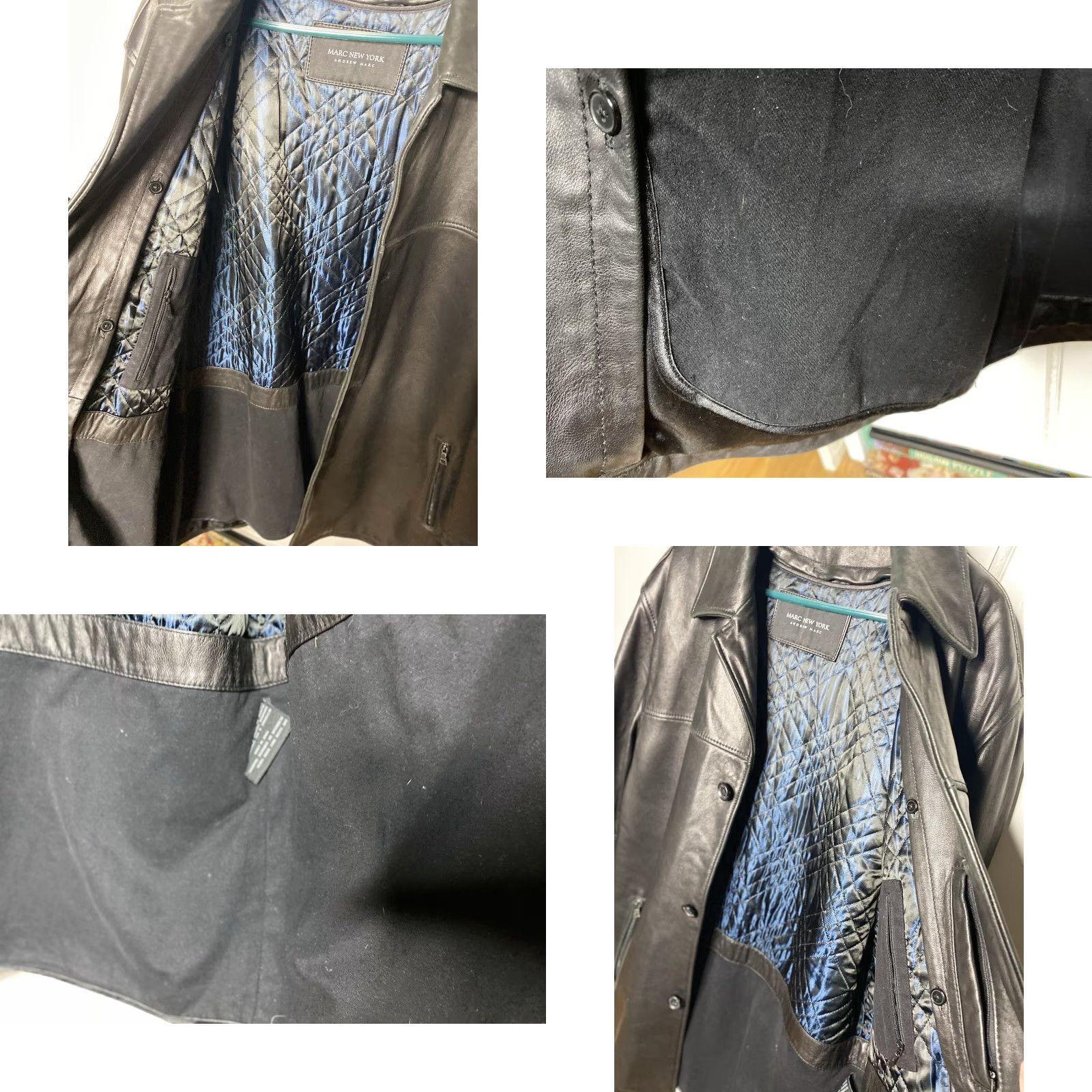 Vintage Andrew Marc New York Premium Soft Black Leather Jacket Men’s ...