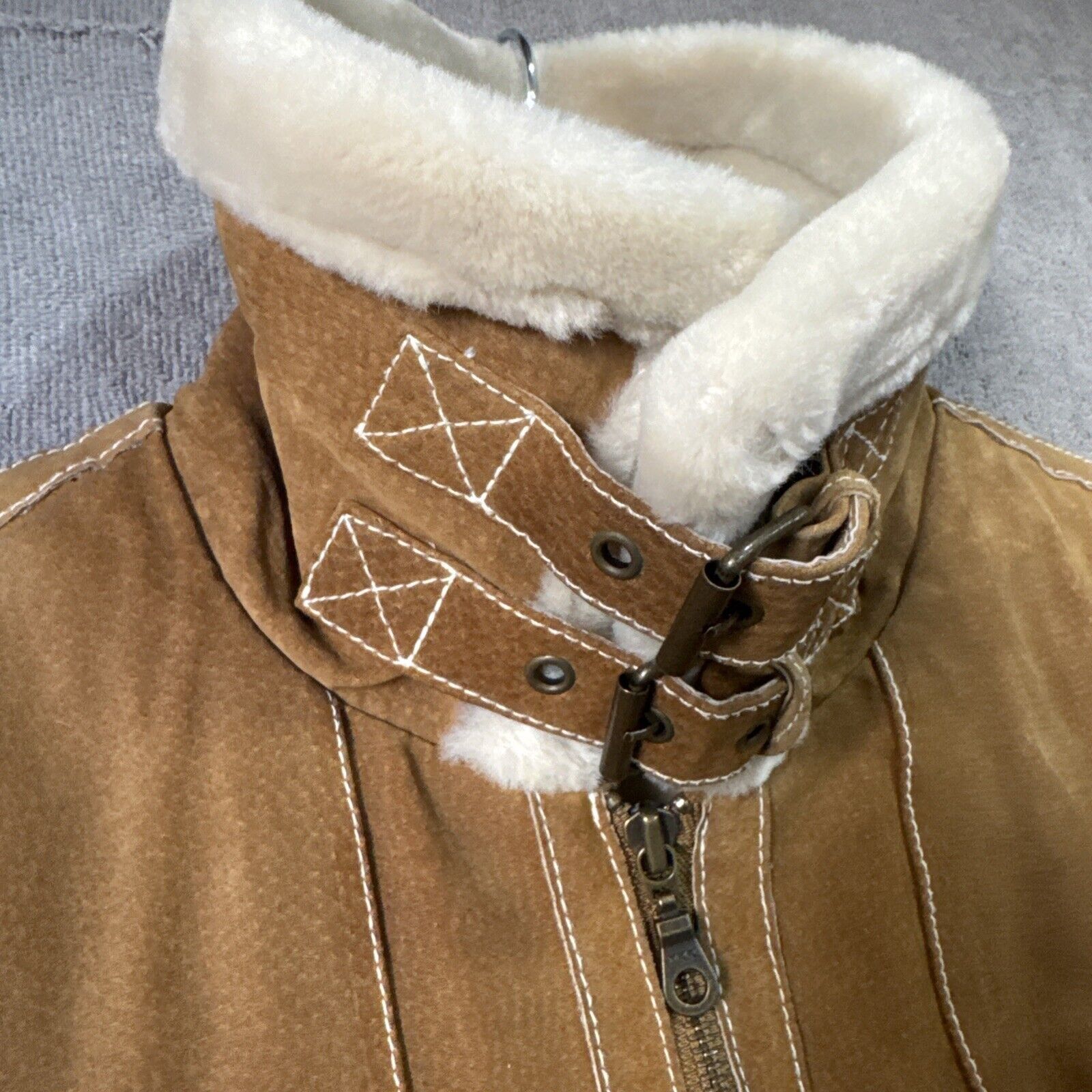 Wilsons Leather Wilson Leather Suede Shearling Motto Jacket Womens ...