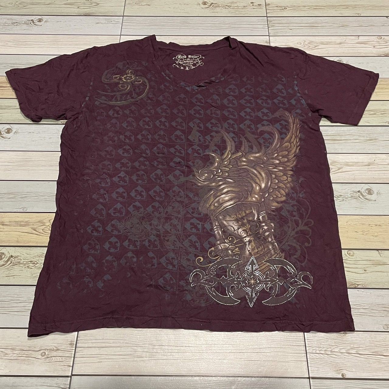 Southpole Rare Brad Butter Wings Cross Tee Y2K Affliction Style | Grailed