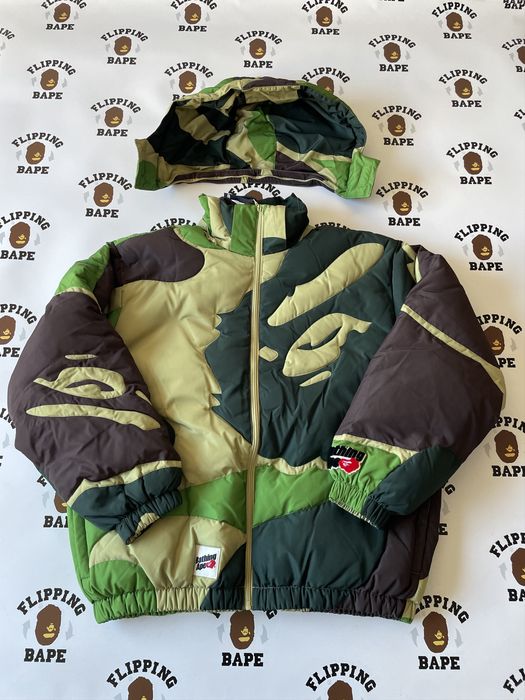Bape MEGA ABC CAMO DETACHABLE HOODIE PUFFER DOWN JACKET | Grailed