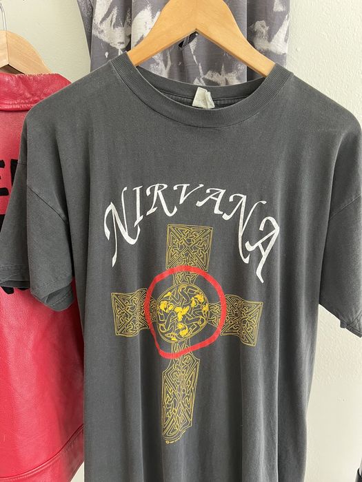 Vintage vintage 1991 nirvana t shirt pagan cross kurt cobain 90s tee ...