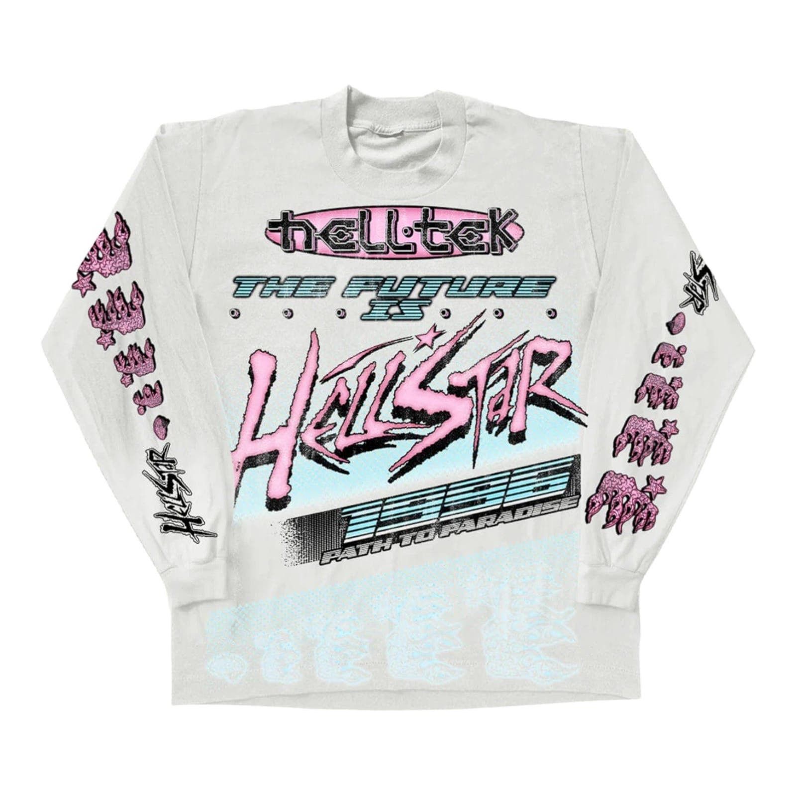 HELLSTAR Hellstar Studios Brain Racer Long Sleeve Tee Shirt Off White ...