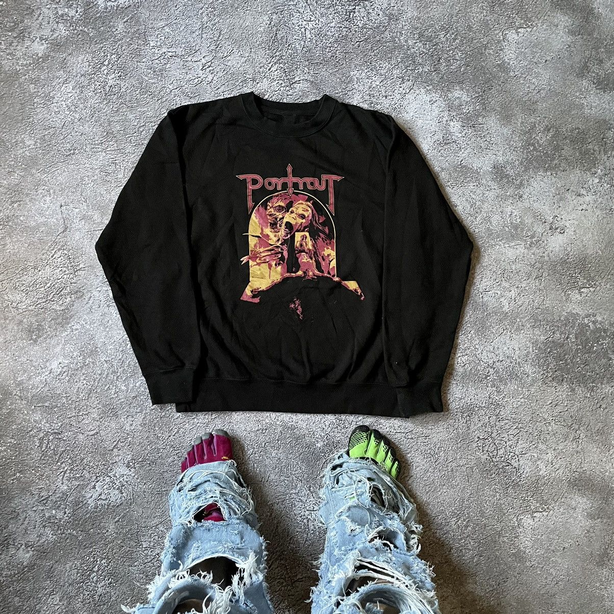 Vintage Vintage Y2K DEVIL PUNK GOTH CREEPY ABSTRACT ANGRY HORROR TEE ...